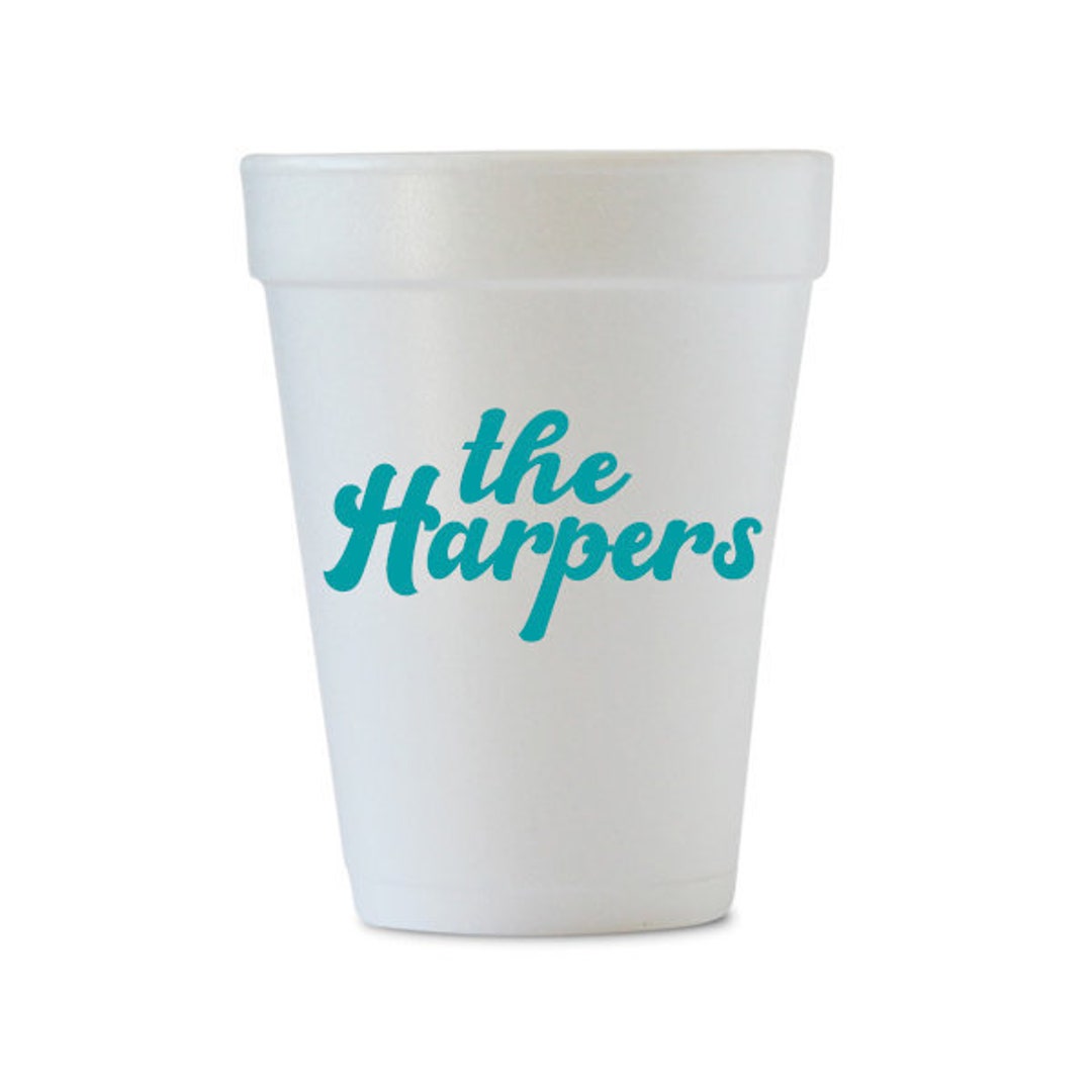 Custom Last Name Styrofoam Party Cups, Personalized Housewarming Party ...