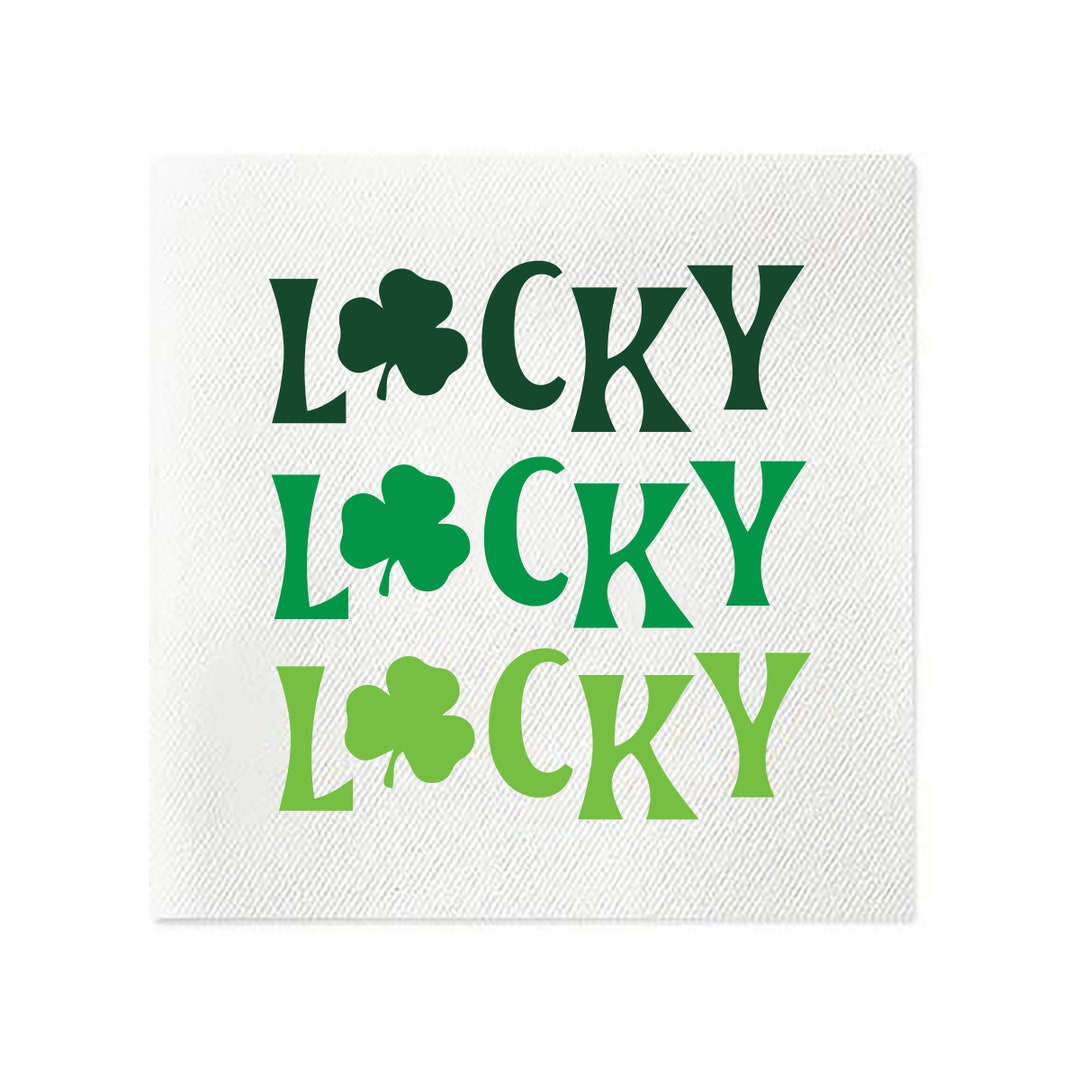 Lucky Paper Cocktail Napkins, St. Paddy's Day Party Supplies, Lucky ...