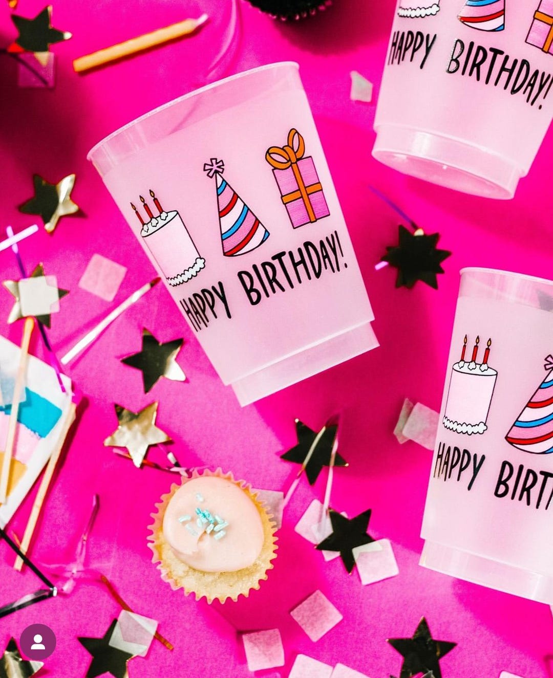 Happy Birthday Cups, Frost Flex Birthday Party Cups, Shatterproof Party ...