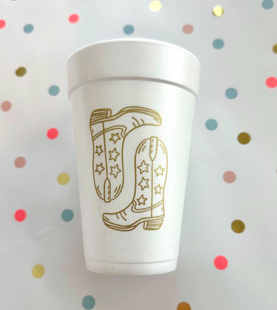 Star Boots Styrofoam Cups, Western Party Cups, Rodeo Foam Cups, Gameday ...