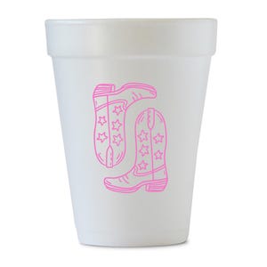 Star Boots Styrofoam Cups, Western Party Cups, Rodeo Foam Cups ...