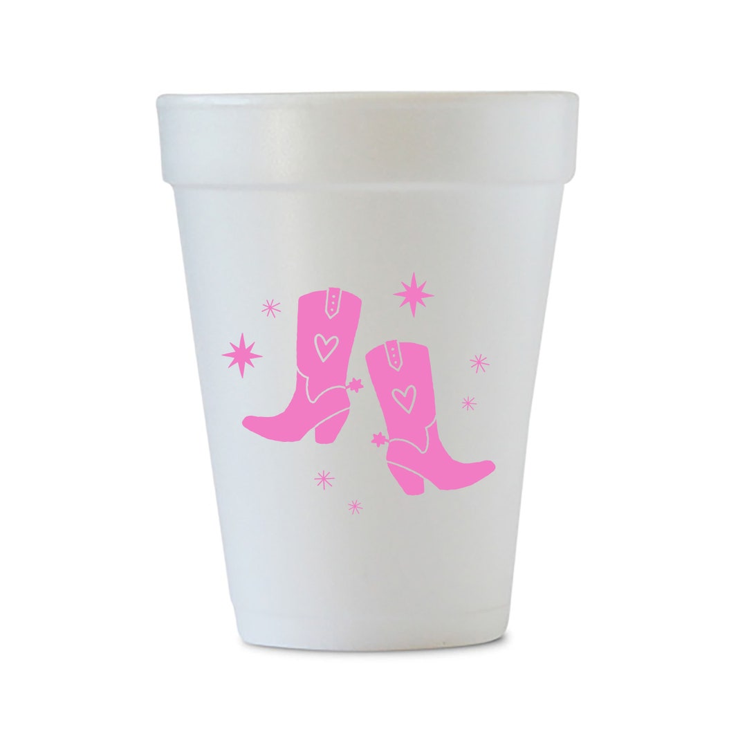 Boots Styrofoam Cups, Western Foam Party Cups, Rodeo Styrofoam Cups ...