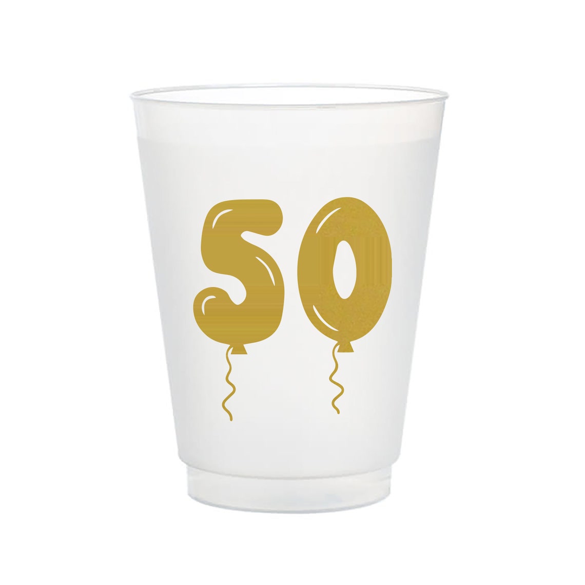 50 Balloons Frost Flex Cups, 50th Birthday Cups, 50th Birthday Party ...
