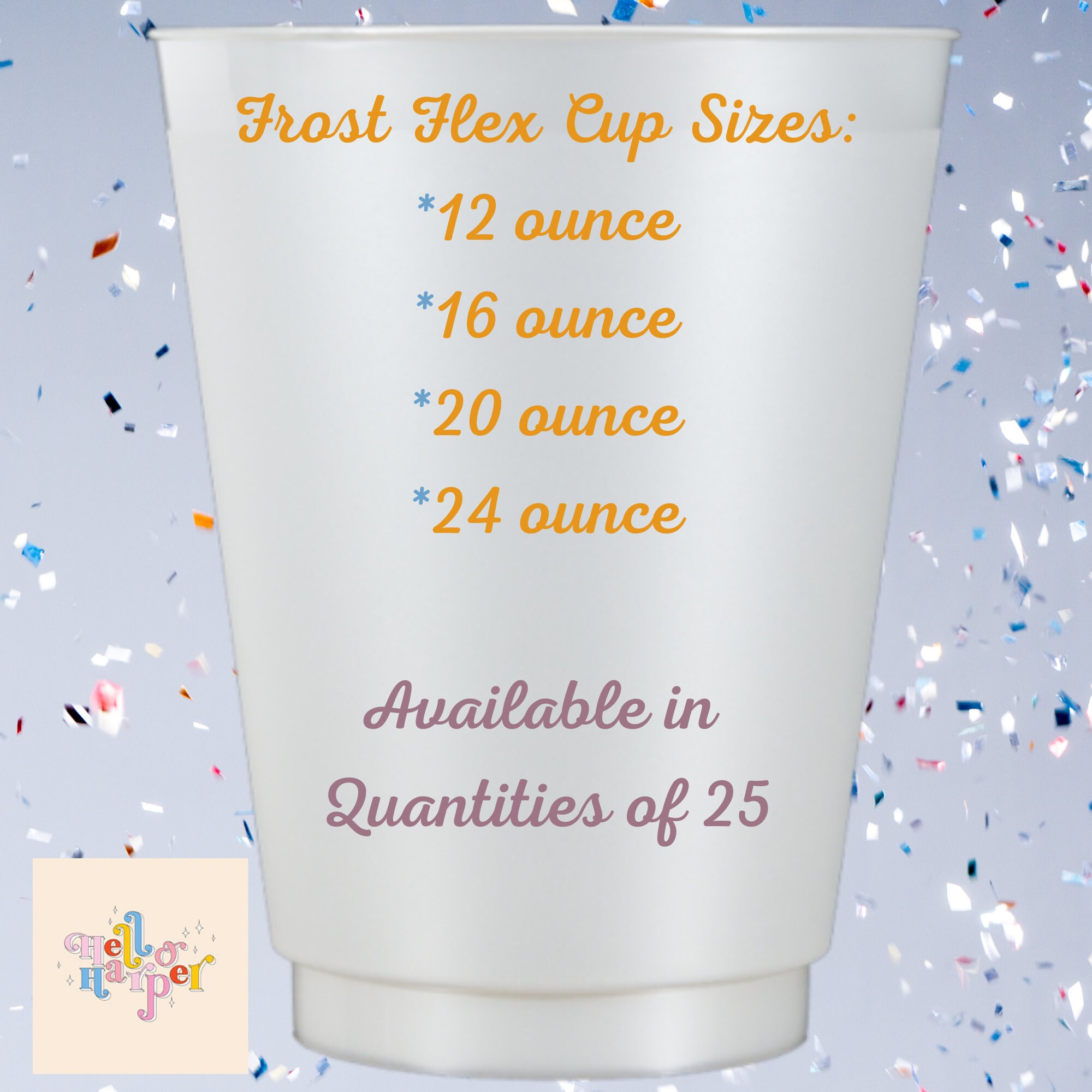 Monogram Frost Flex Party Cups Personalized Wedding Cups | Etsy