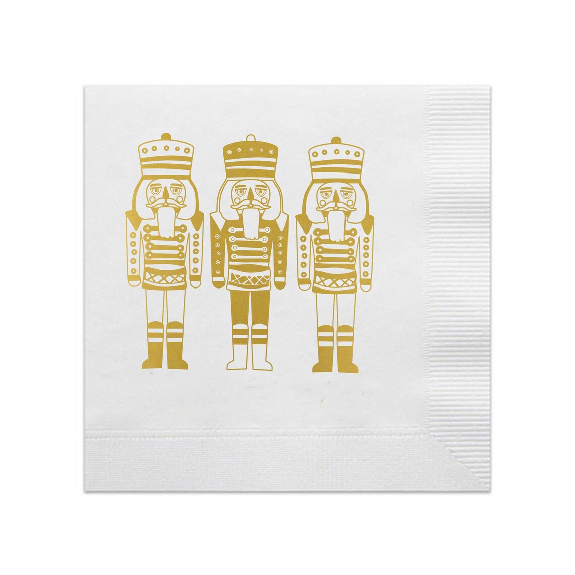 Nutcracker Cocktail Napkins, Holiday, Christmas Party, Gold Foil, Set ...