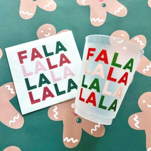 FALALALA Cocktail Napkins, Full Color Christmas Napkins, Christmas ...