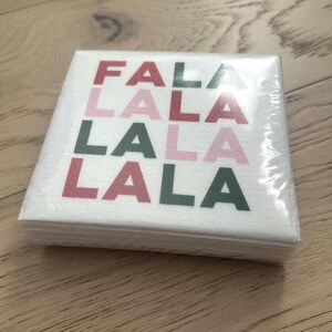 FALALALA Cocktail Napkins, Full Color Christmas Napkins, Christmas ...