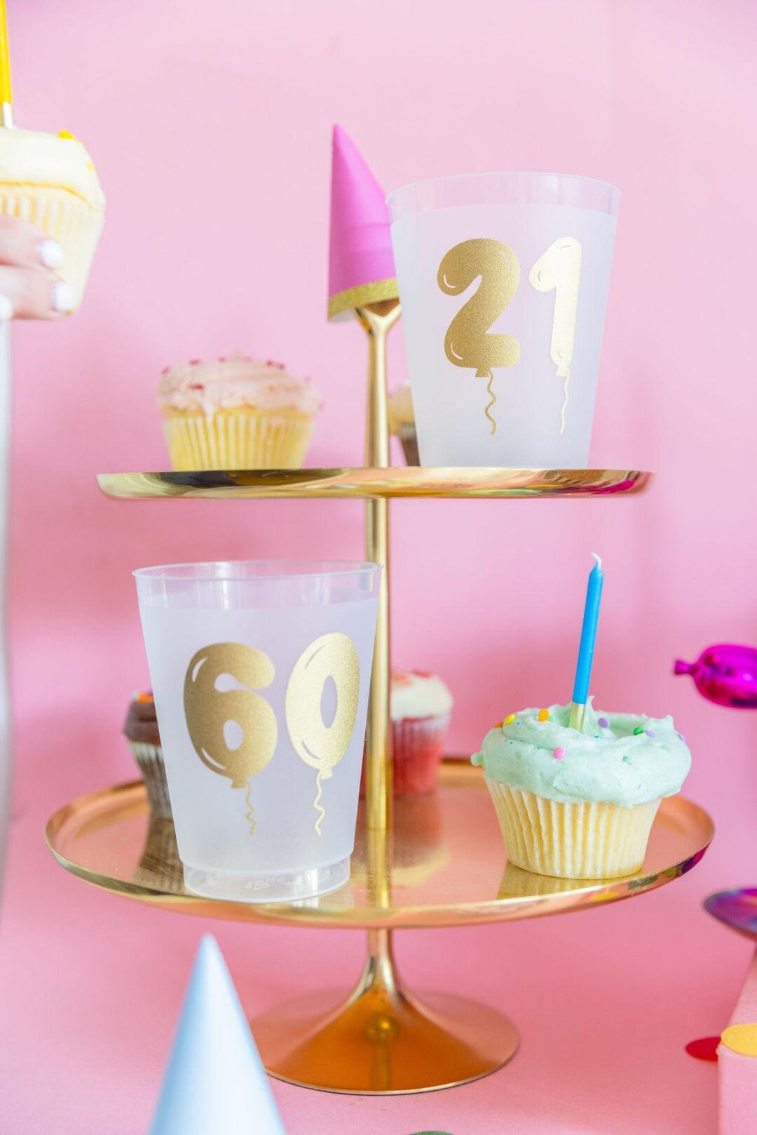 60 Balloons Cups, 60th Birthday Shatterproof Cups, 60th Birthday Party ...