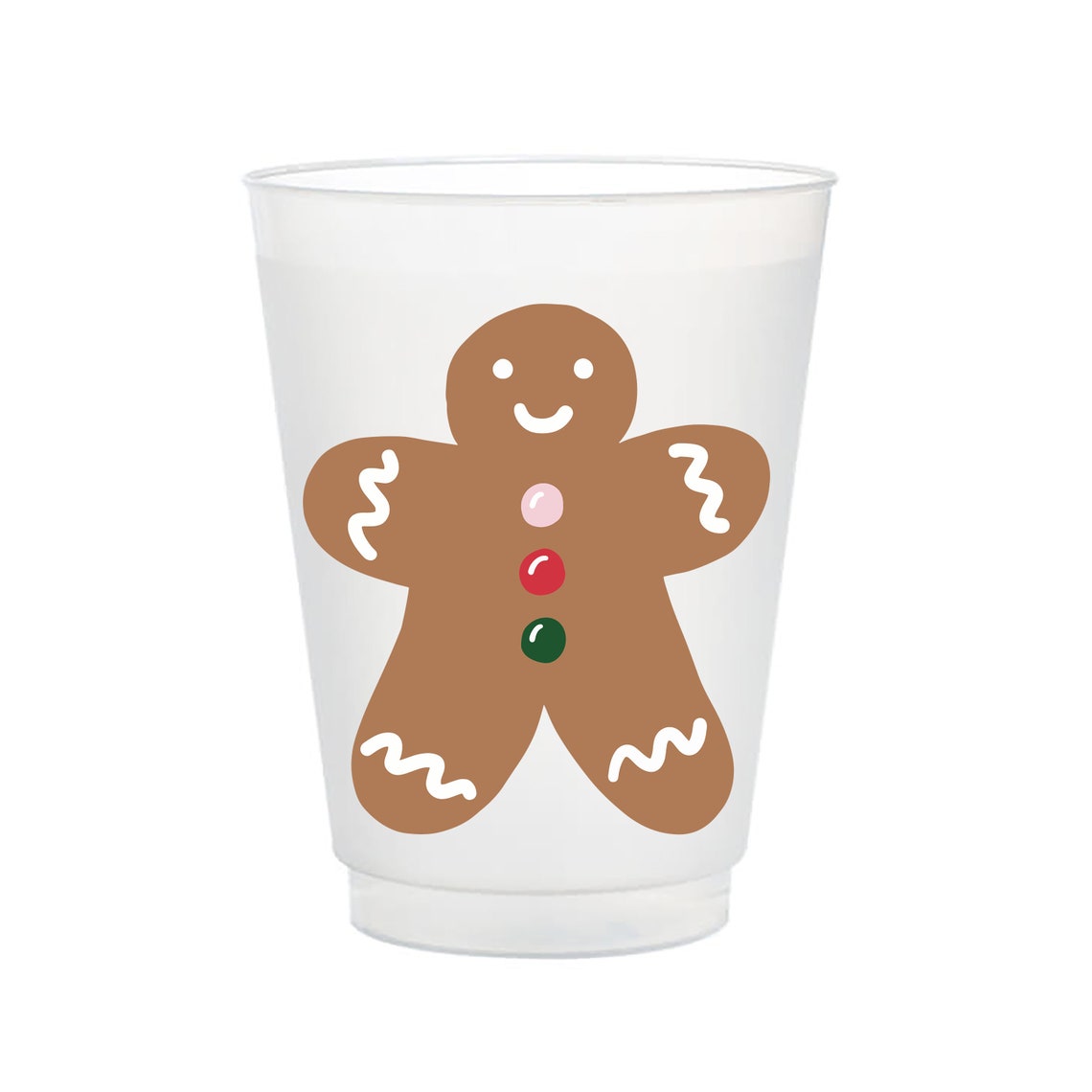 Gingerbread Man, Frost Flex Christmas Cups, Shatterproof Holiday Party ...