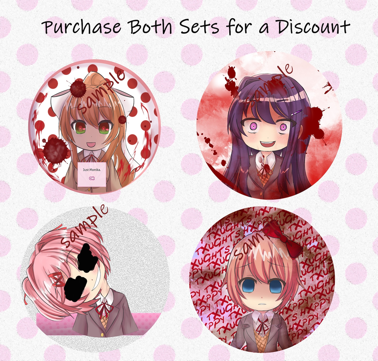 Doki Doki Literature Club 1.5 Inch Buttons - Etsy