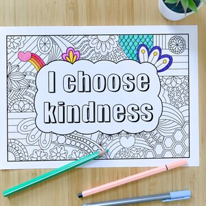 Zentangle Affirmation Kindness and Awesome Coloring Pages - Bundled ...