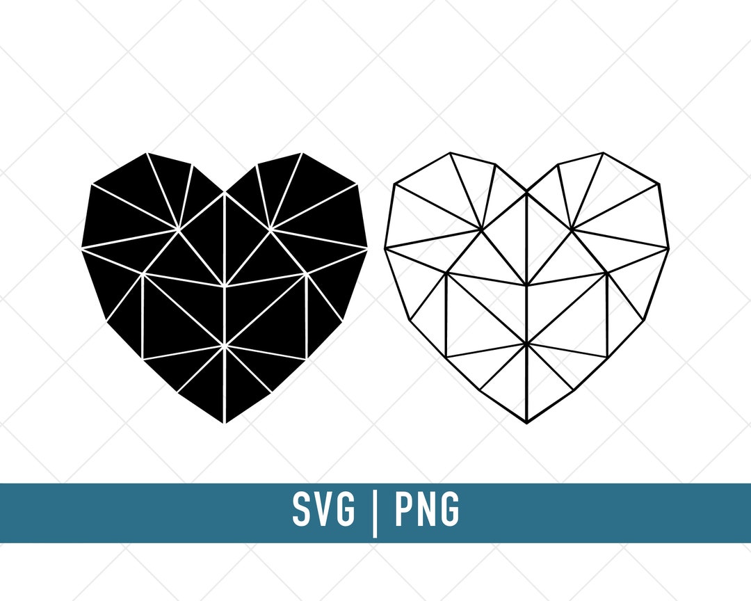 Geometric Heart SVG Files | Geomtric Heart Cut Files | Geometric Heart ...