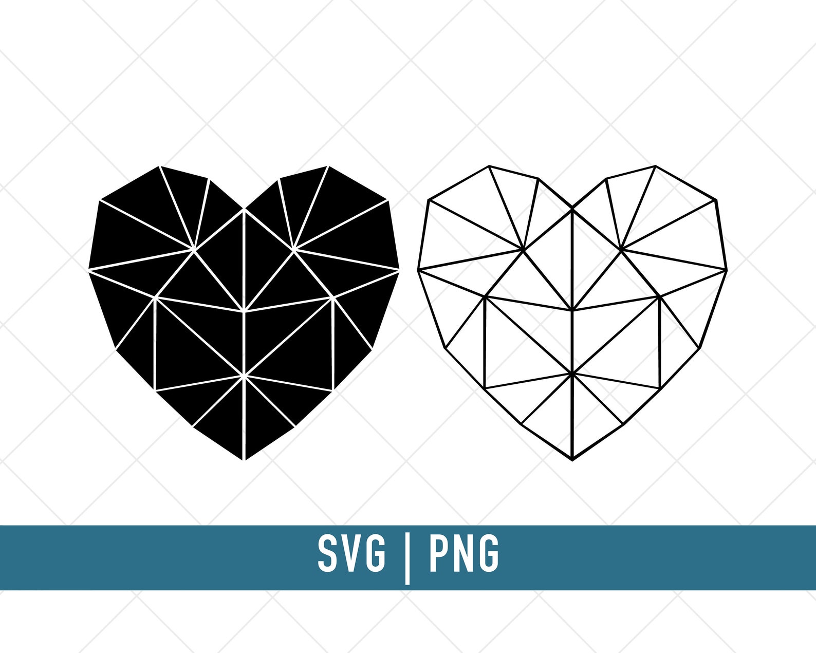 Geometric Heart SVG Files | Geomtric Heart Cut Files | Geometric Heart ...