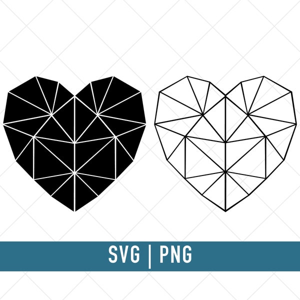 Geometric Heart SVG Files Geomtric Heart Cut Files Geometric Heart ...