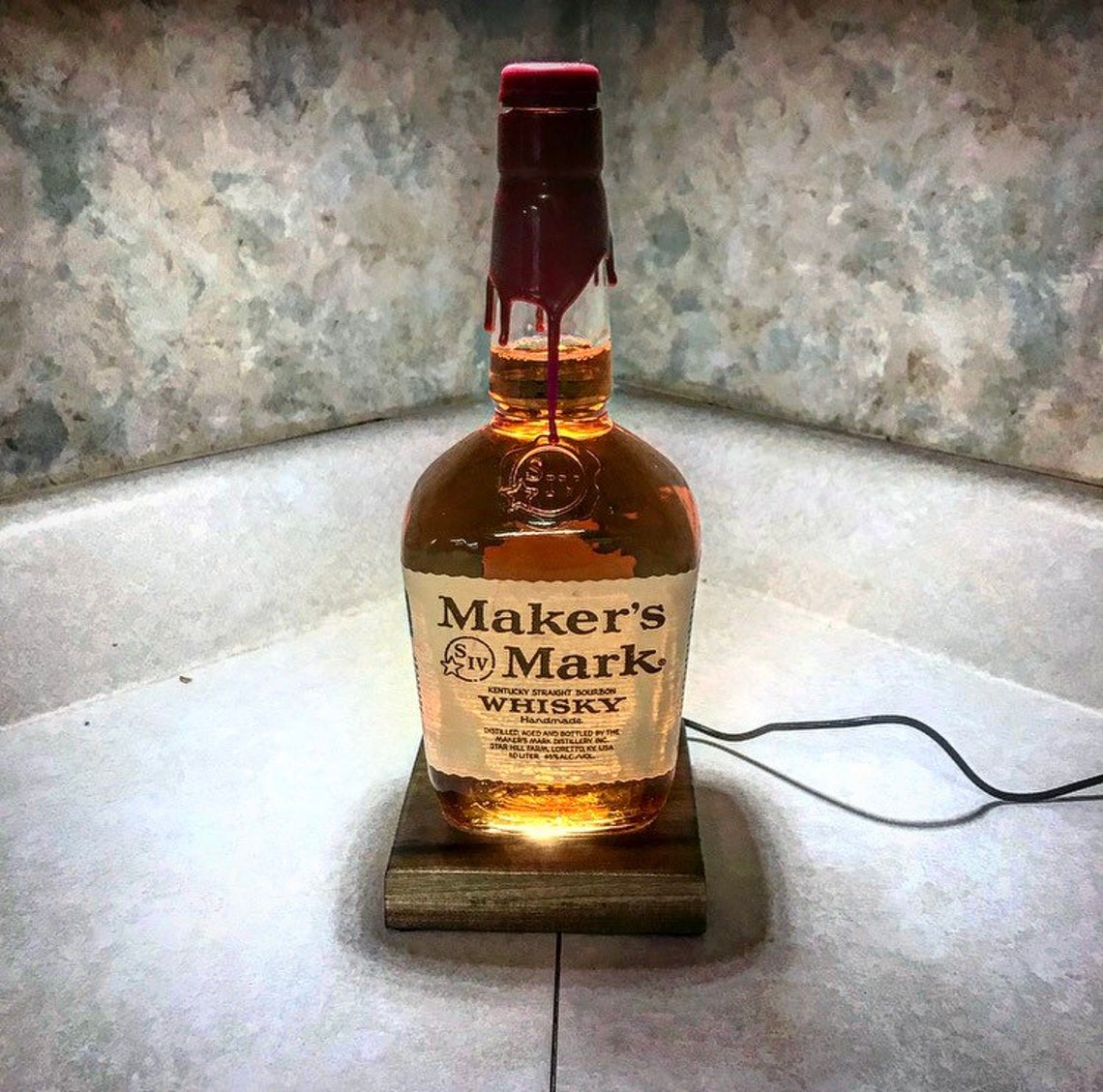 Reclaimed Maker's Mark Bottle Accent Desk Lamp - Etsy
