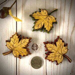 Fall Leaves Refrigerator Magnets, Thanksgiving Home Decor, 3 Magnet Set ...