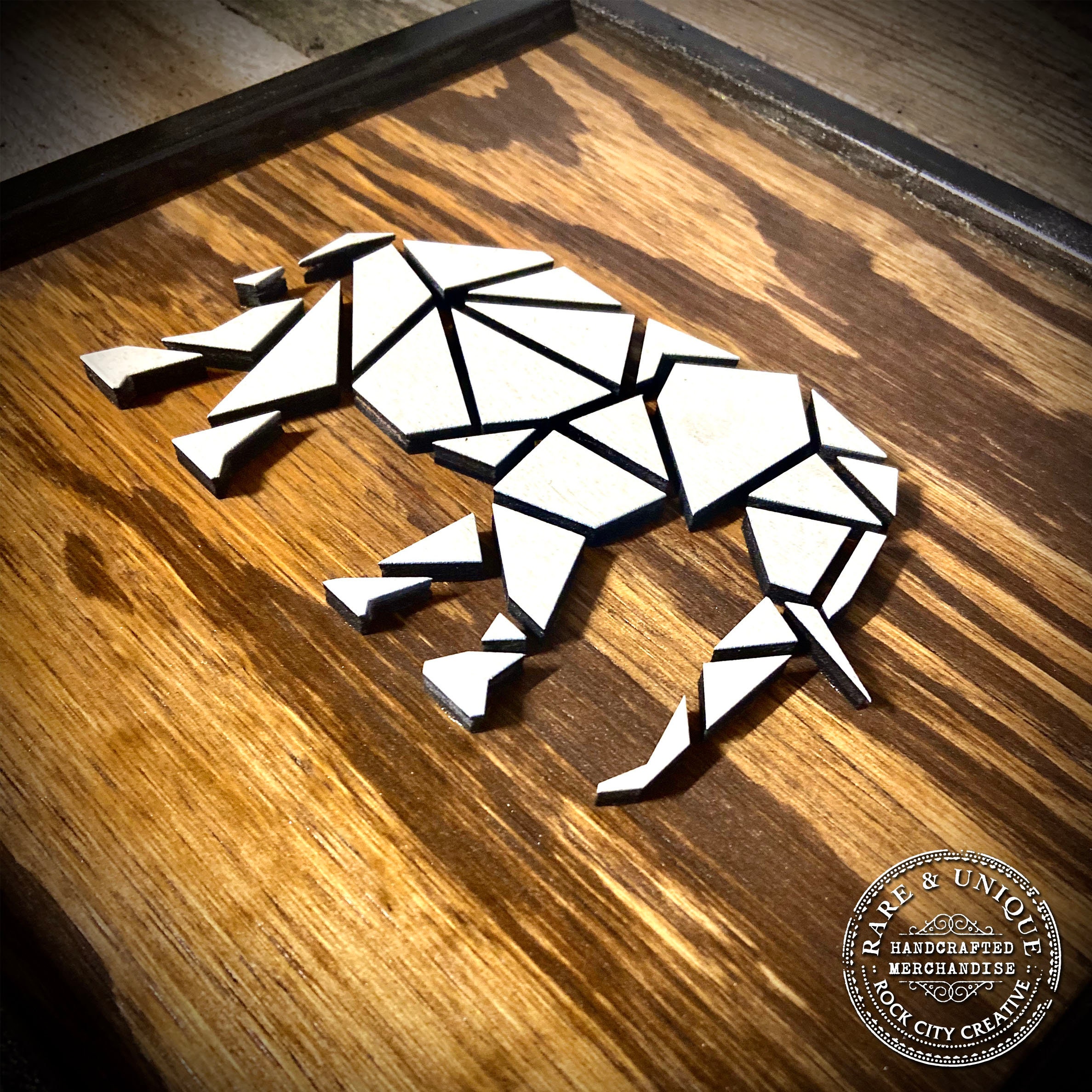 Geometric Elephant Wall Decor, Rustic Sign, Wooden Sign, Handmade - Etsy