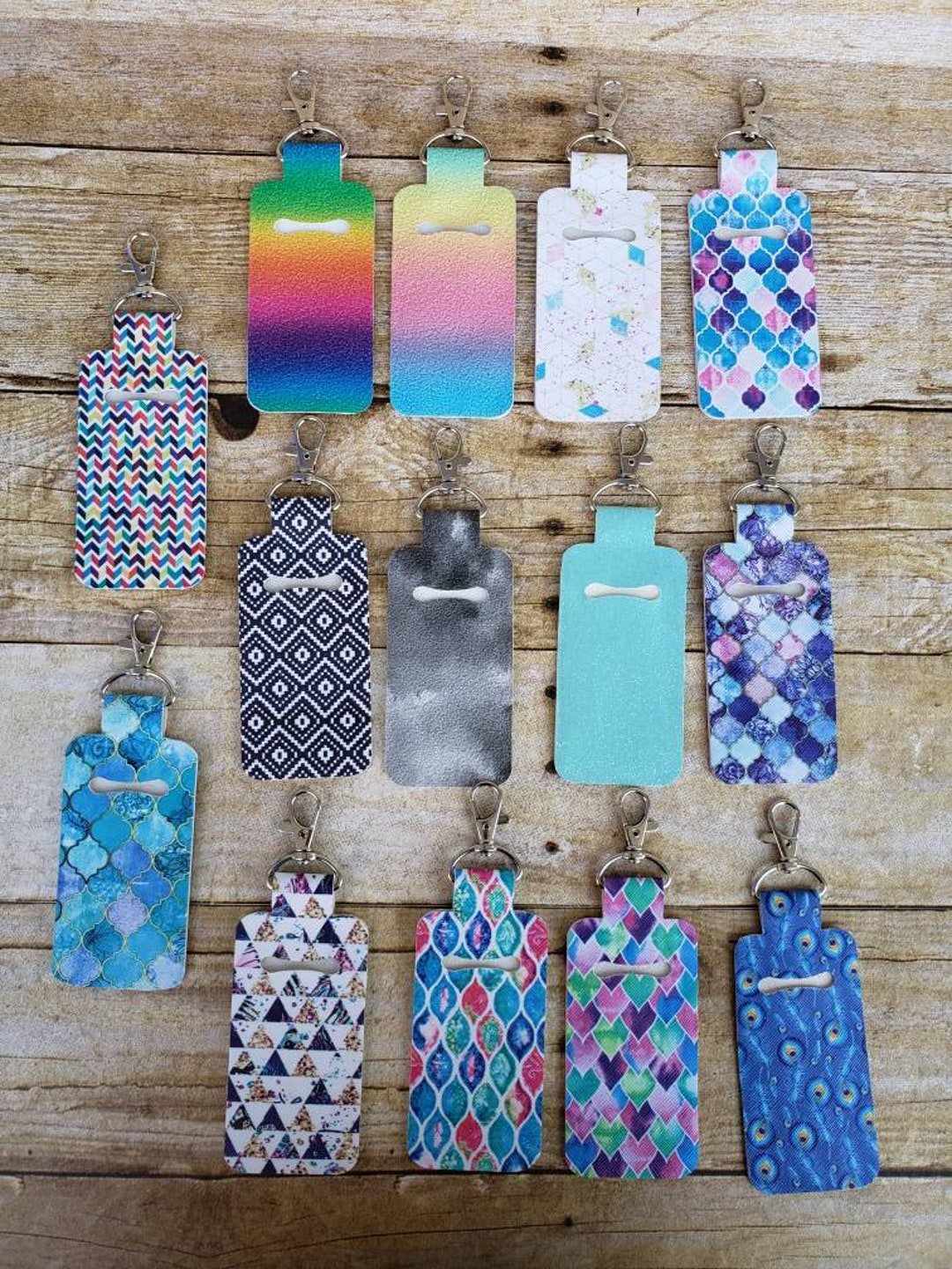 Chapstick Key Chain Holder, Faux Leather Lip Balm Holder Lighter ...