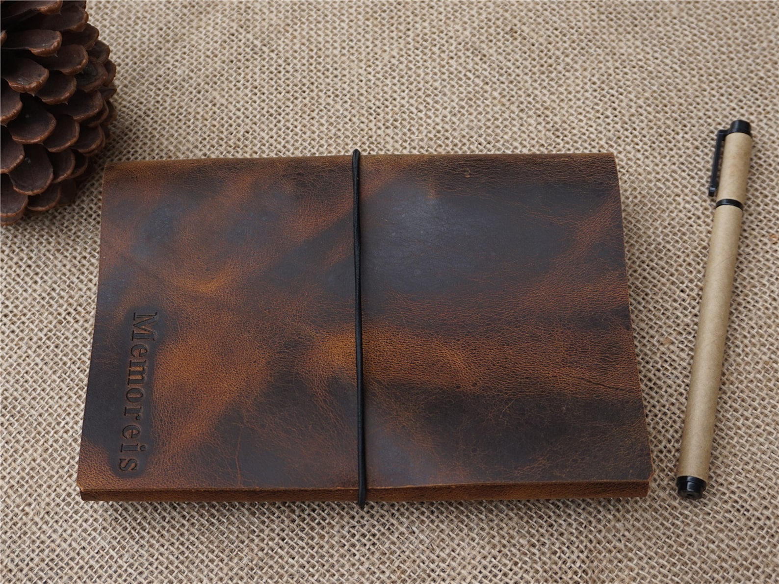 Custom Personalize Leather Planner Engraved Monogram Leather | Etsy