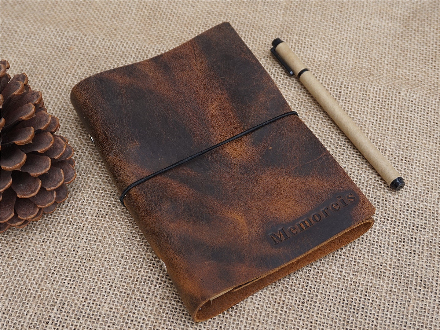 Custom personalize leather Planner Engraved monogram leather | Etsy