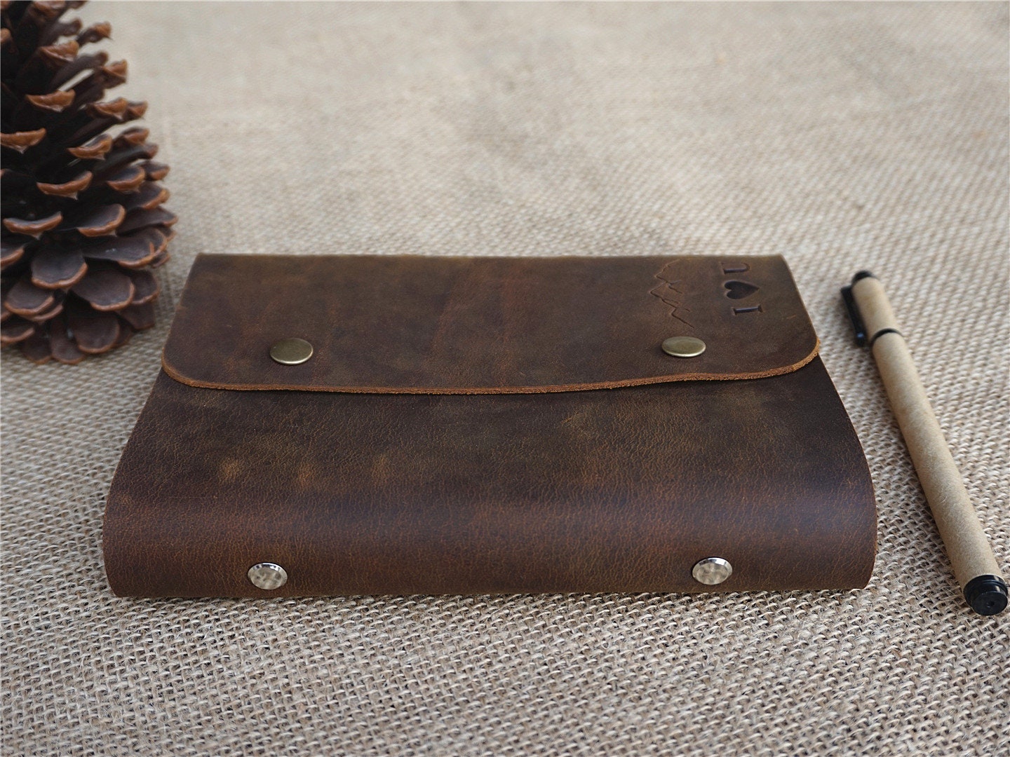 Custom Stamp Leather Notebook Personalized Leather Journal - Etsy