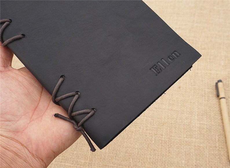 Leather Notebook Hand Bound Journal Personalized Leather - Etsy