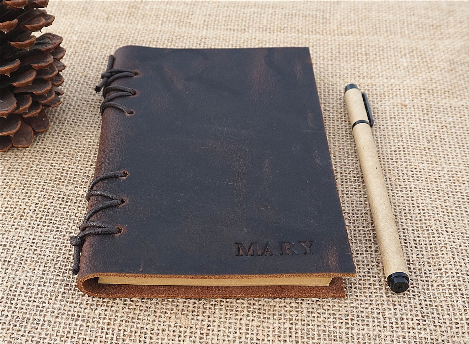 Leather Notebook Personalized Leather Notebook Cover Custom | Etsy