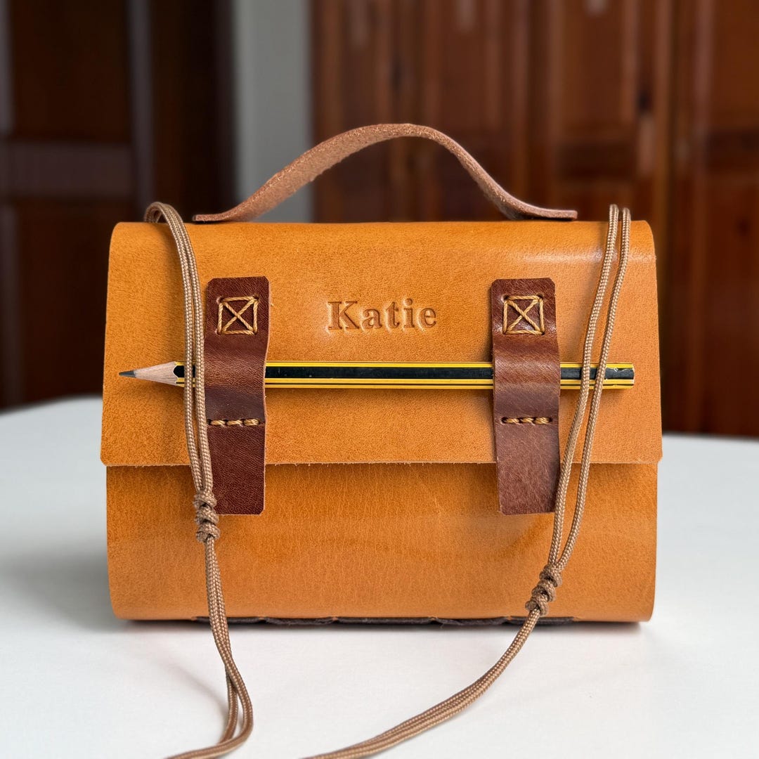 Personalized Leather Journal, Custom Leather Notebook With a Satchel ...