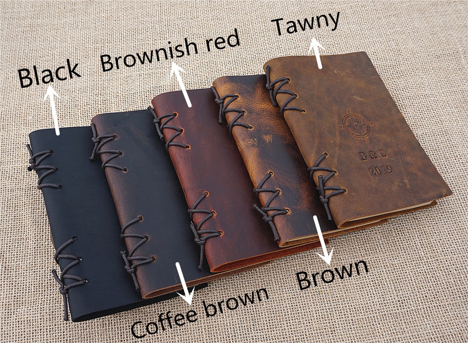 Leather Notebook Hand Bound Journal Personalized Leather - Etsy