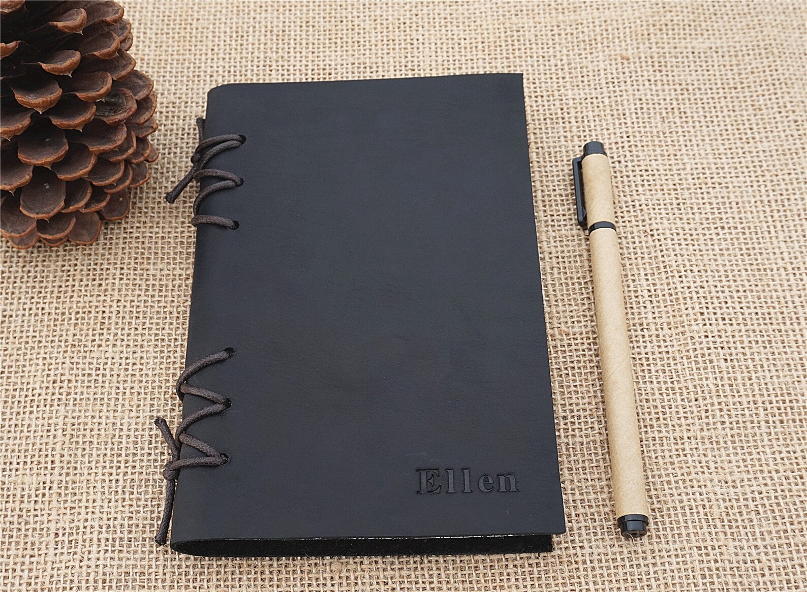 Leather Notebook Hand Bound Journal Personalized Leather | Etsy