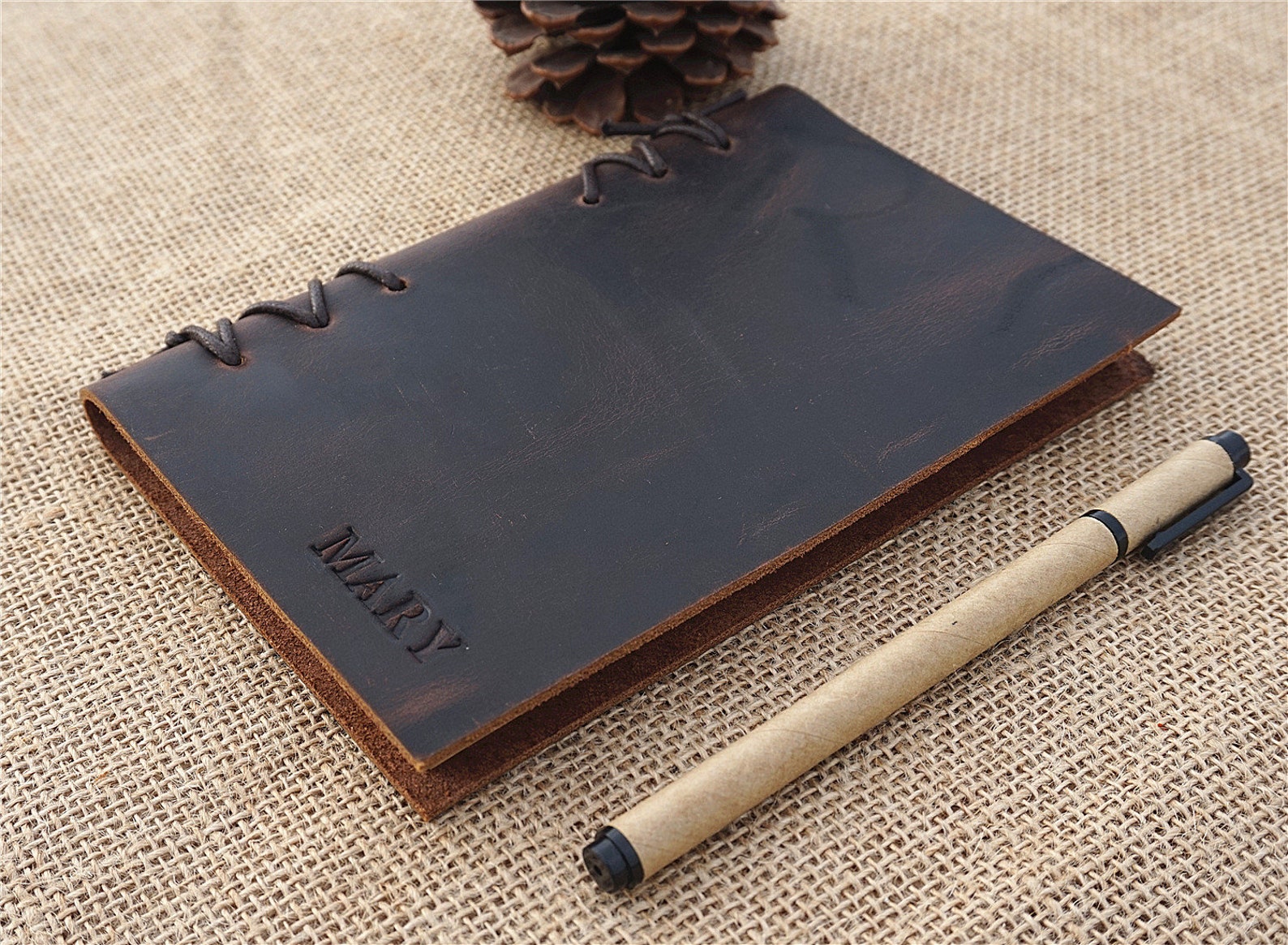 Leather Notebook Personalized Leather Notebook Cover Custom | Etsy