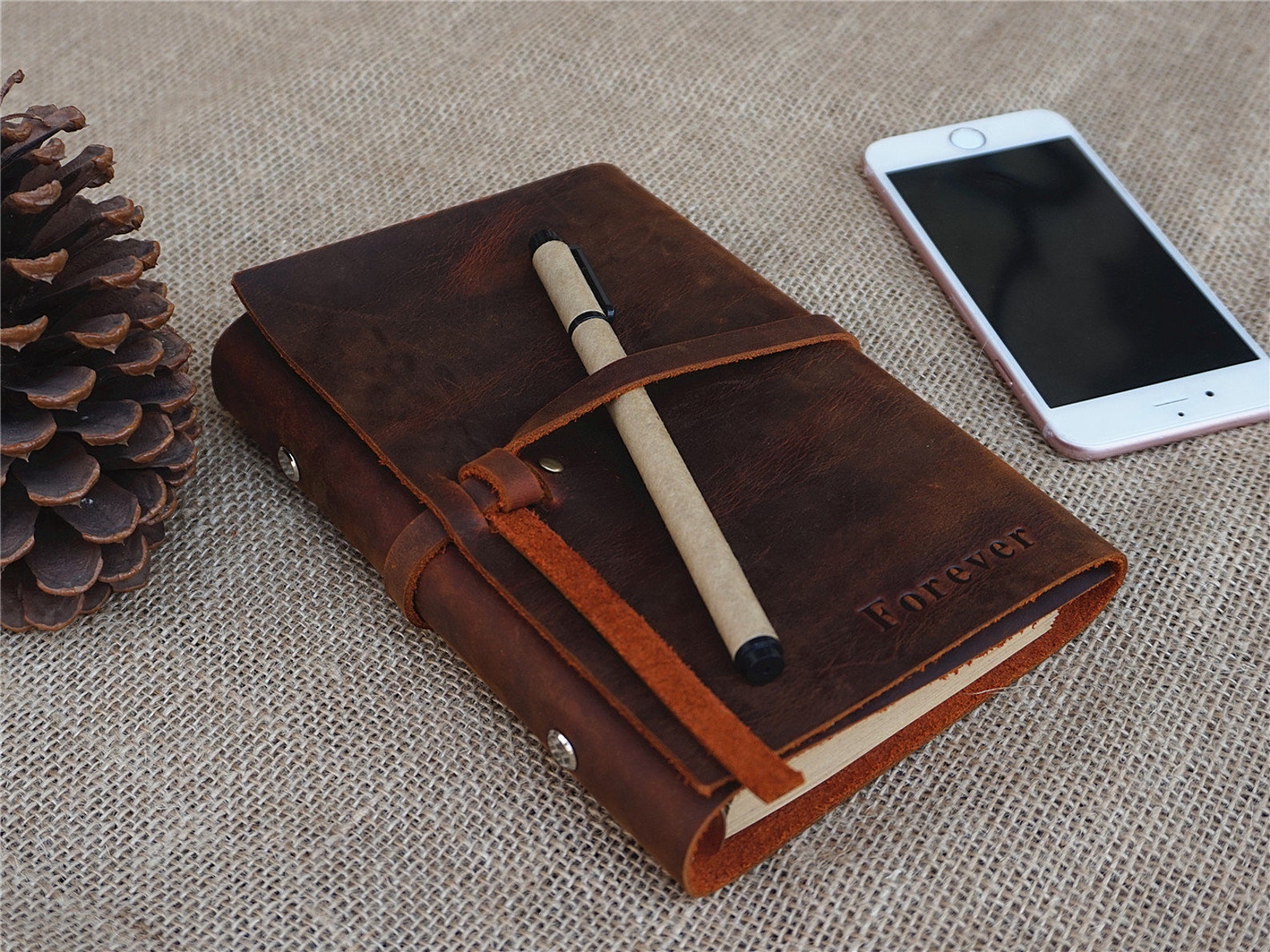 Personalized Leather Binder Custom Organizer Binder Handmade Planner ...