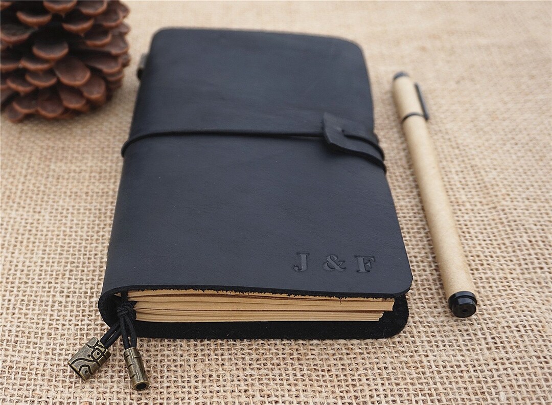 Leather Journal, Monogram Refillable Leather Notebook, Custom Leather ...