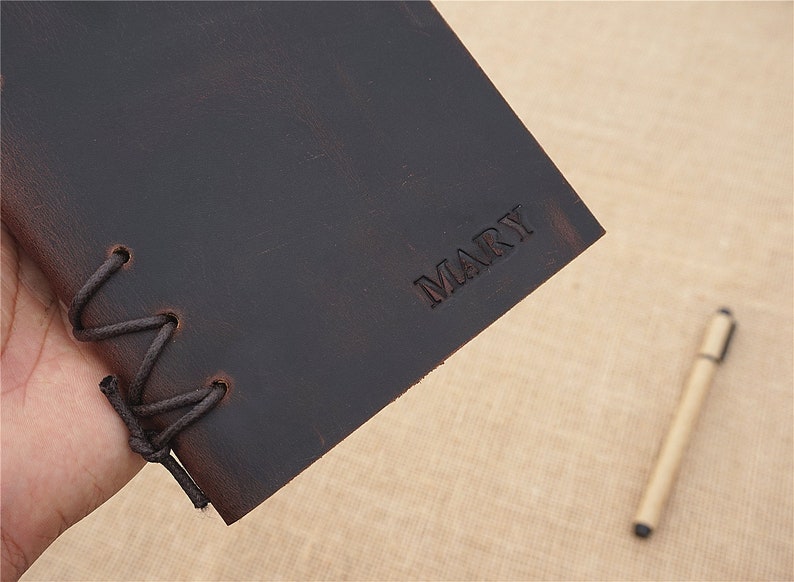 Leather Notebook Personalized Leather Notebook Cover Custom | Etsy