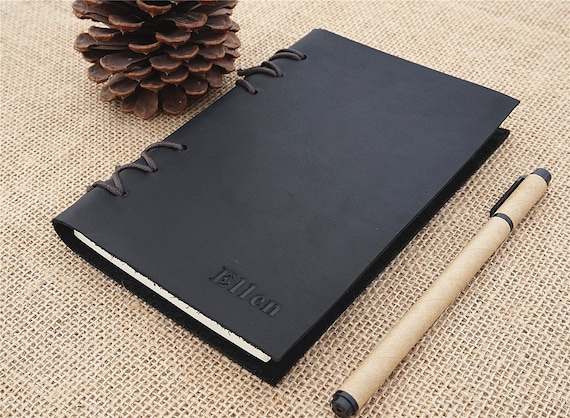 Leather bound notebook leather bound journal personalized | Etsy