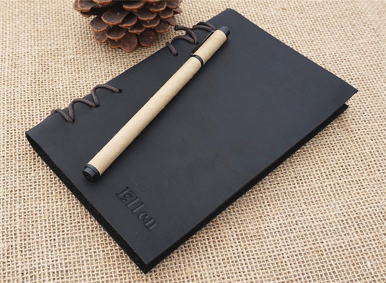Leather bound notebook leather bound journal personalized | Etsy