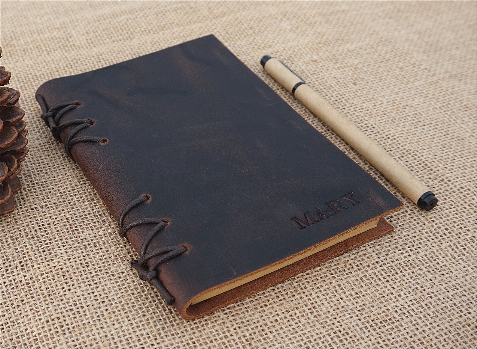 Leather Notebook Personalized Leather Notebook Cover Custom - Etsy