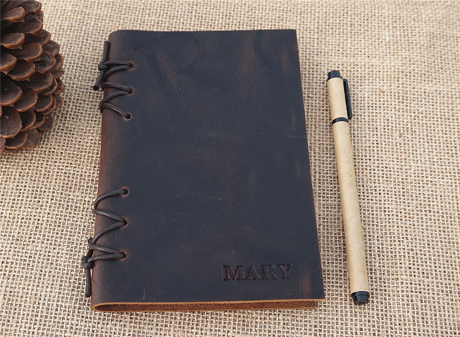 Leather Notebook Personalized Leather Notebook Cover Custom - Etsy