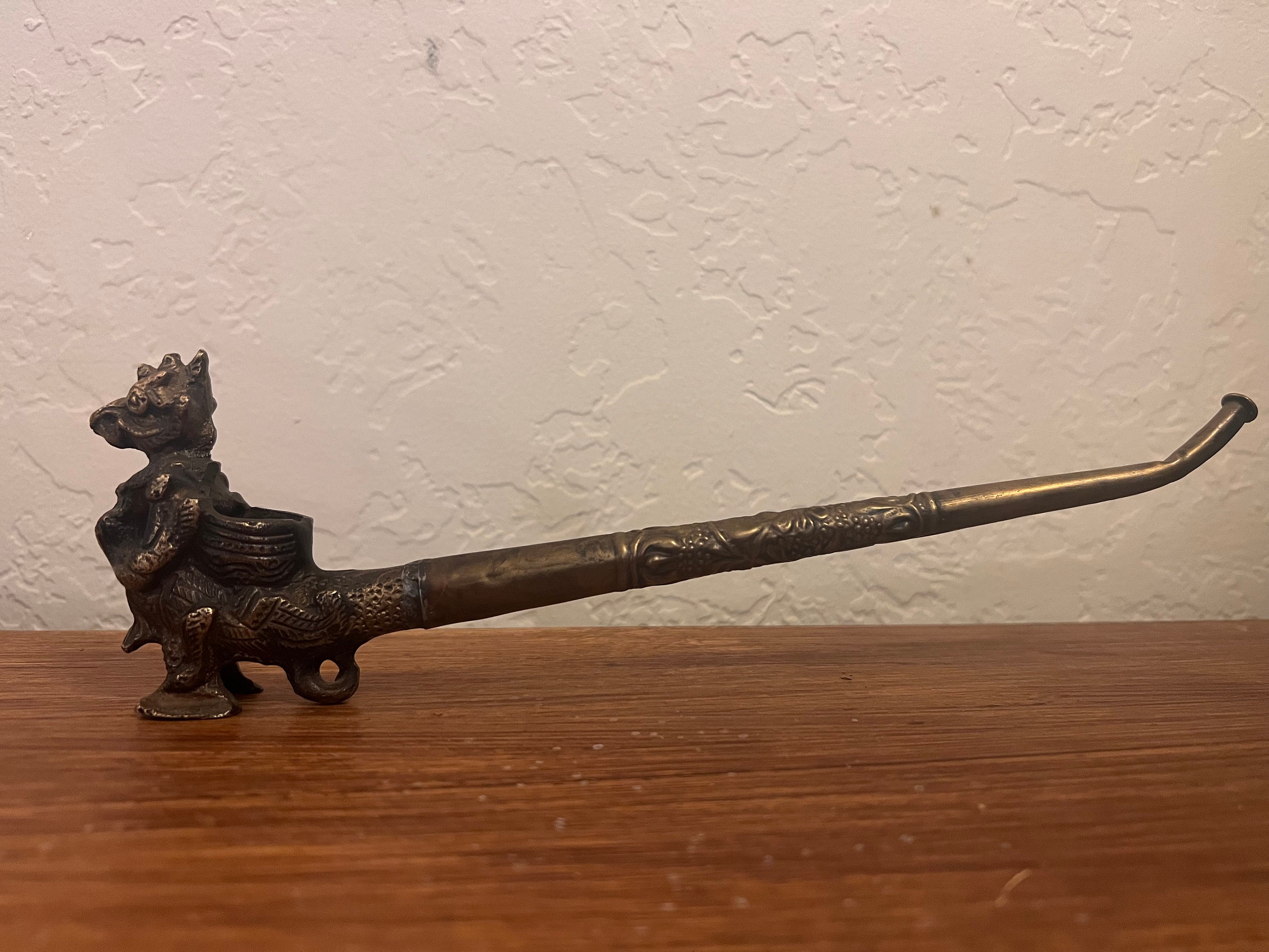 Antique Metal Griffin Pipe | Ornate Pipe | Vintage | Vintage Collector ...