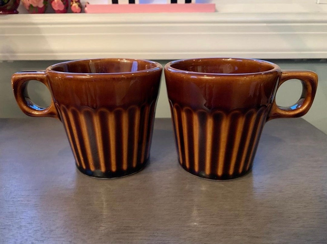 MCM Vintage Brown Glaze Mugs - Etsy