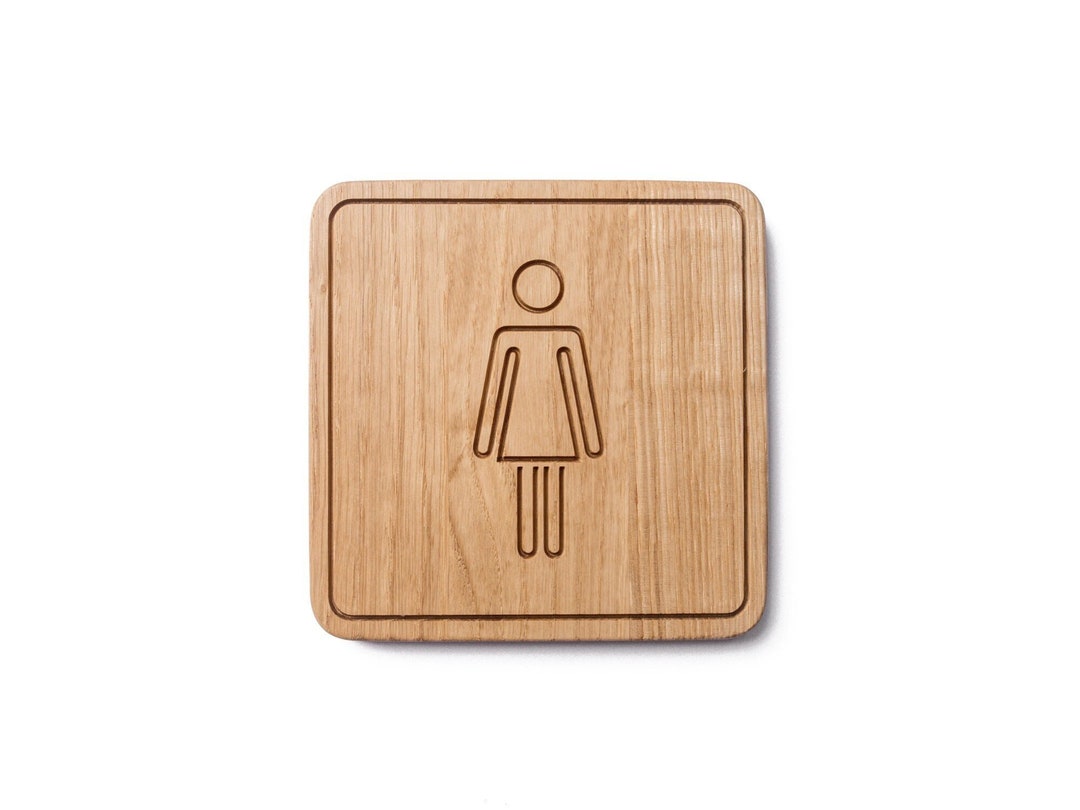 Oak Wood Female Restroom Sign: Minimalist WC Door Decor - Etsy Canada