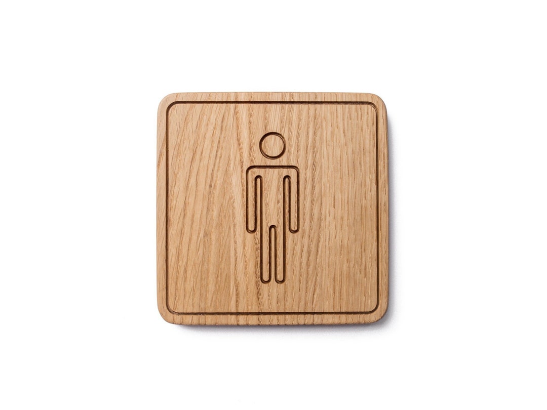 Oak Wood Male Restroom Sign: Modern Bathroom Decor - Etsy UK