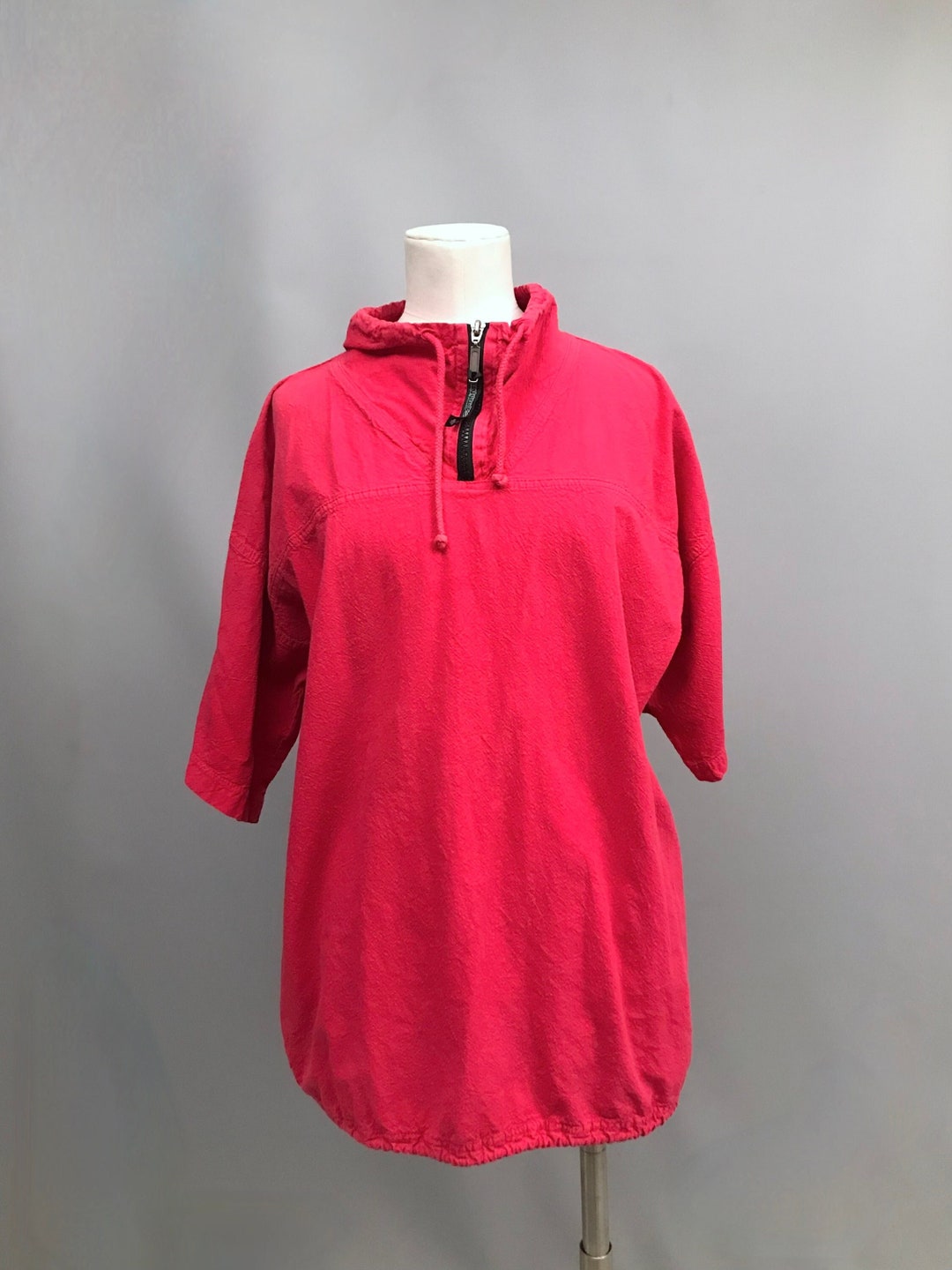 Vintage Ezze Wear Red Cotton Pullover / Outdoor Wear / Honey- Komb ...