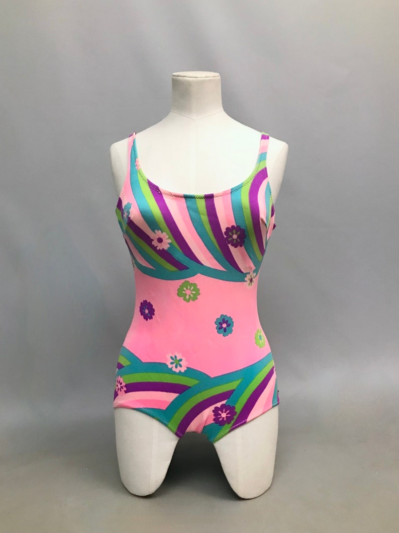 1960s Vintage Pink Floral Swimming Costume/ Bathing Suit / Peter Pan by ...