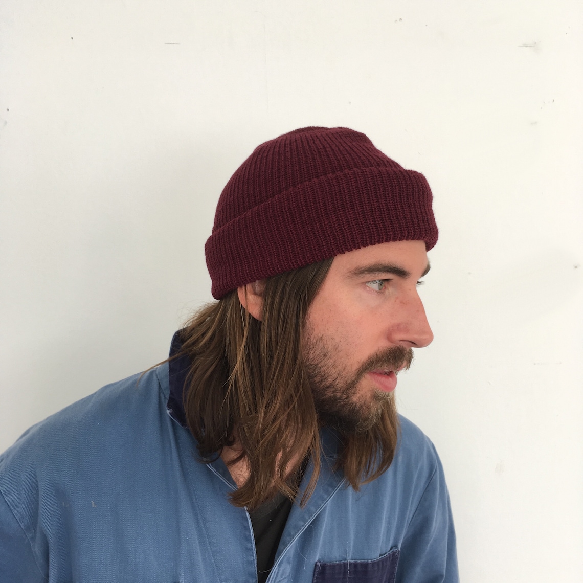 100% wool maroon Beanie unisex one size fits all | Etsy