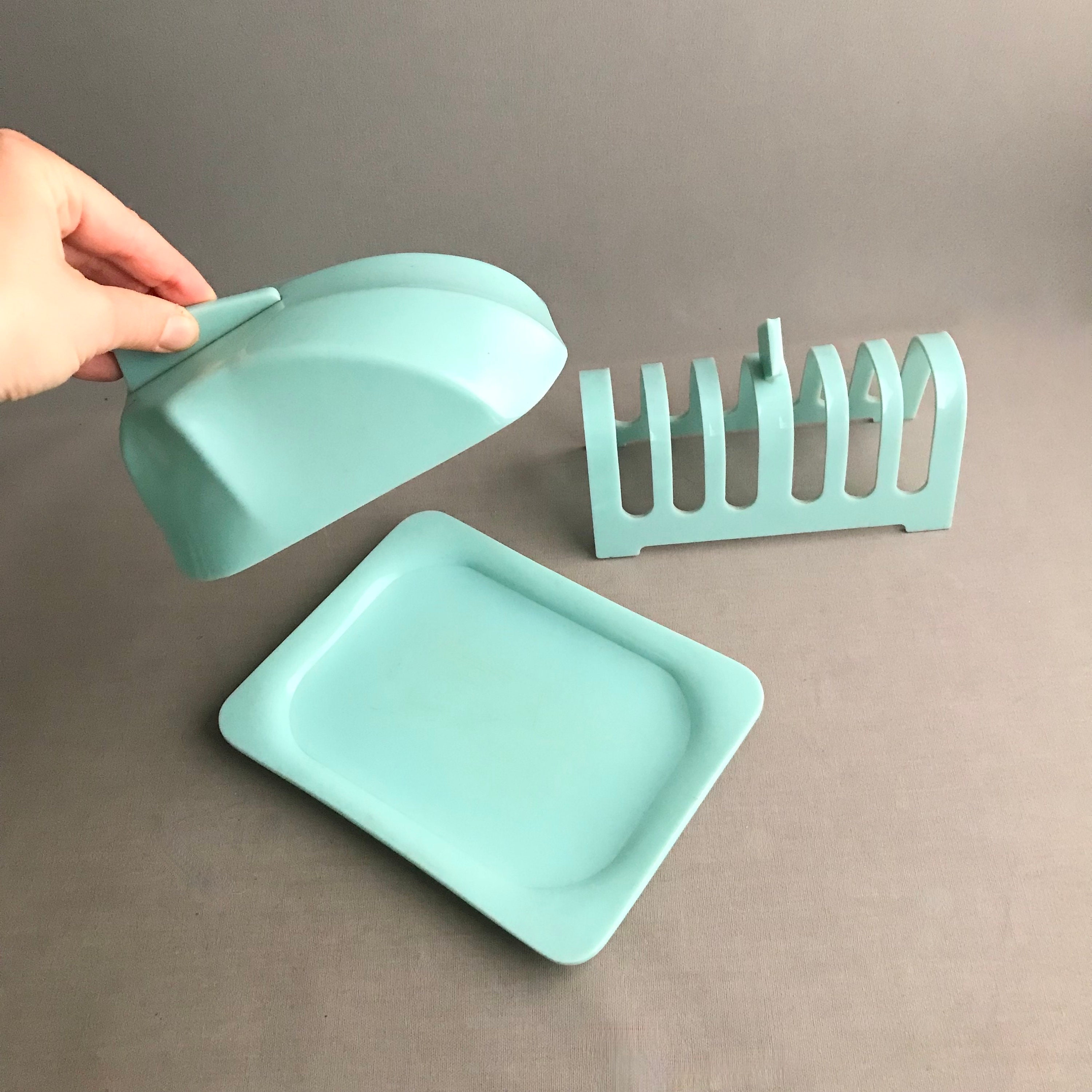 1950s Early Plastic Duck Egg Blue Toast Rack and Butter Dish - Etsy
