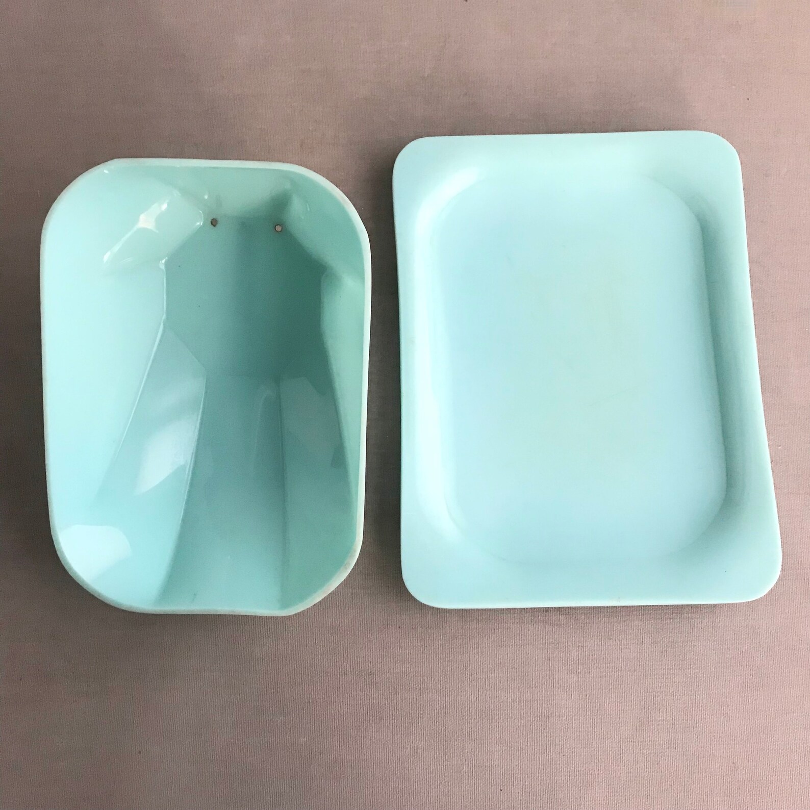 1950s Early Plastic Duck Egg Blue Toast Rack and Butter Dish Made by ...