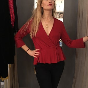 Vintage Jean Muir Wrap Top With Peplum Hem Size 12 Uk - Etsy UK