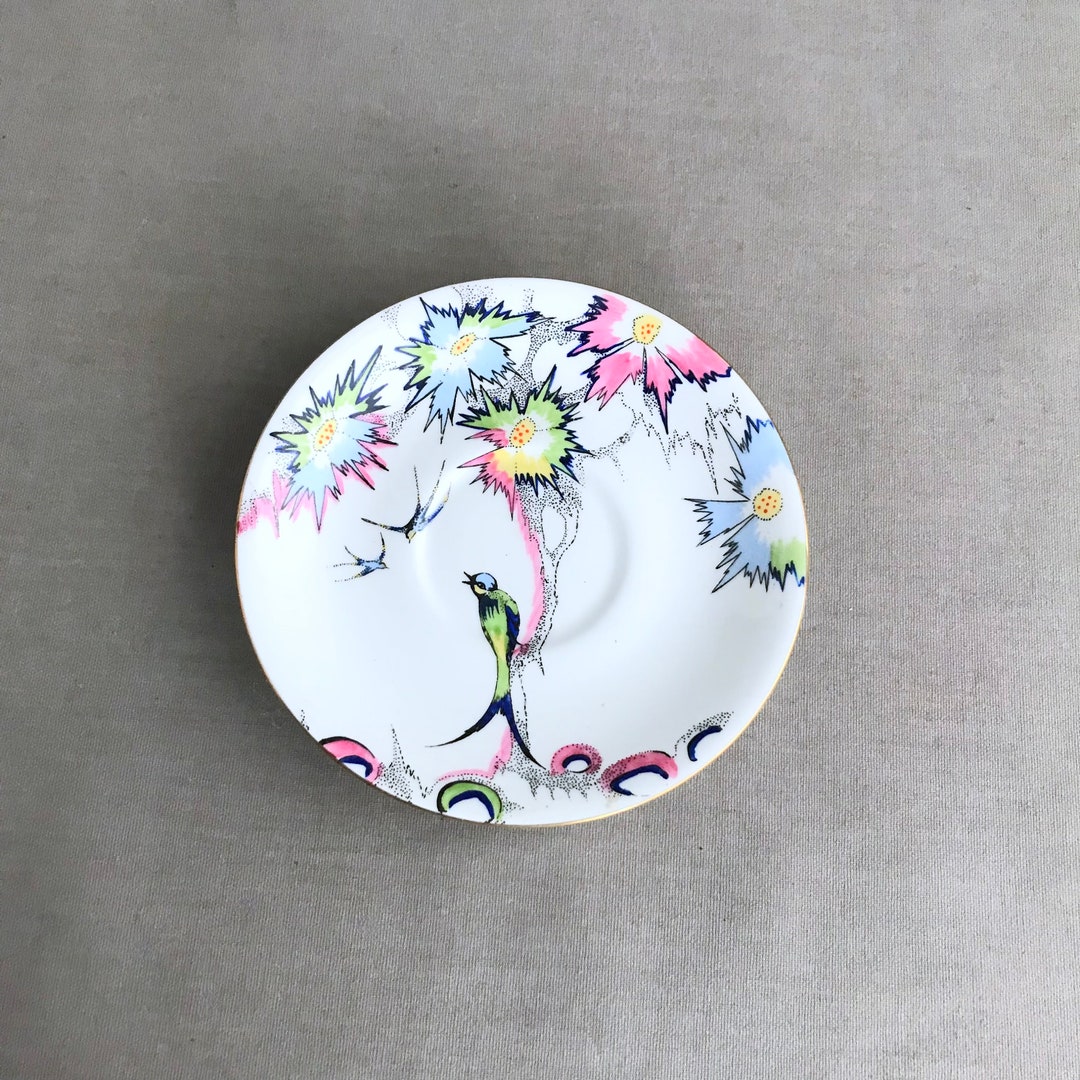 Carlton China Plate With Tropical Bird and Flowers / Side Plate / Tea ...