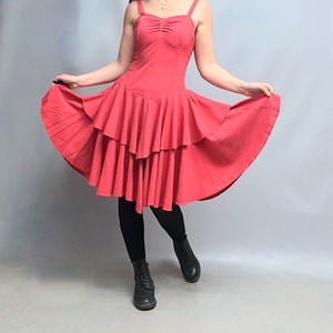 1980s Vintage Rah Rah Skirt Party Dress in Coral Pink - Etsy